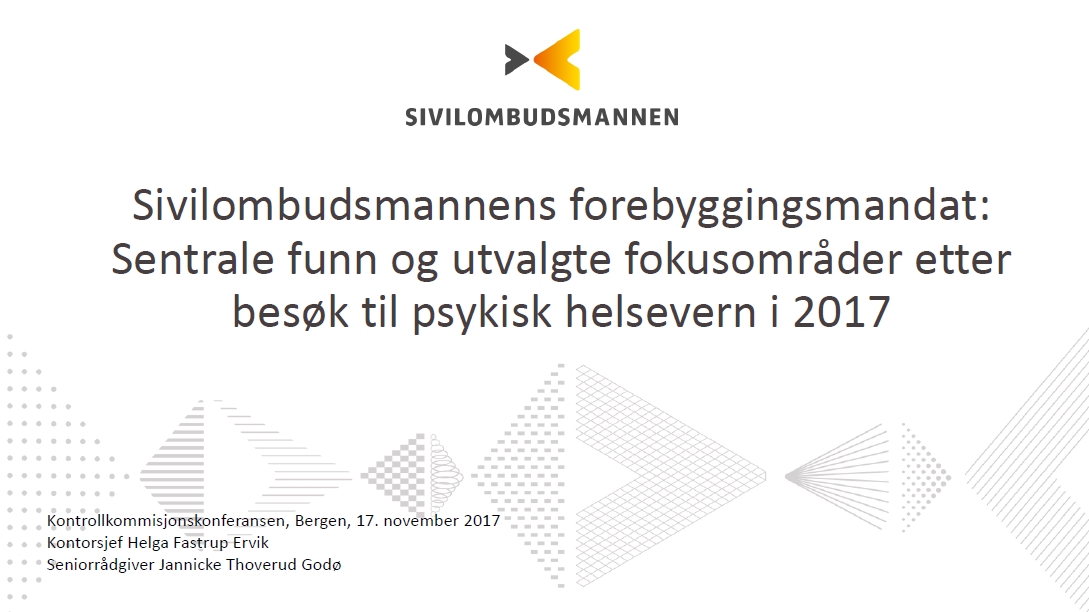 Presentasjon på Kontrollkommisjonskonferansen 2017 - Sivilombudet